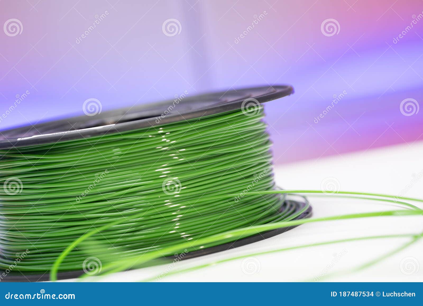 Spools of Plastic Filaments for 3D Printer Stock Photo - Image of petg ...