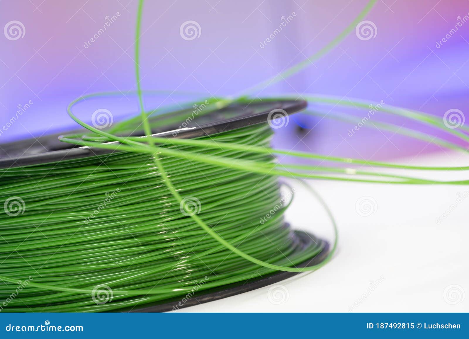 Spools of Plastic Filaments for 3D Printer Stock Image - Image of ...