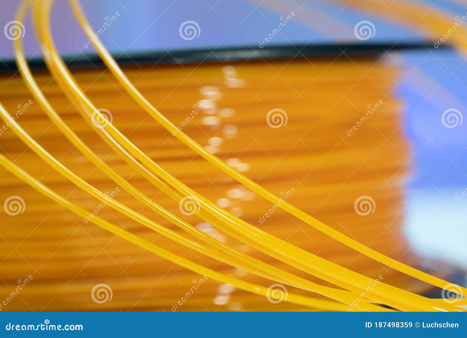 Spools of Plastic Filaments for 3D Printer Stock Image - Image of wire ...