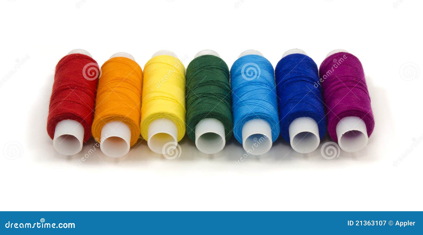 Spools of Rainbow Colored Threads Stock Image - Image of blue, purple ...