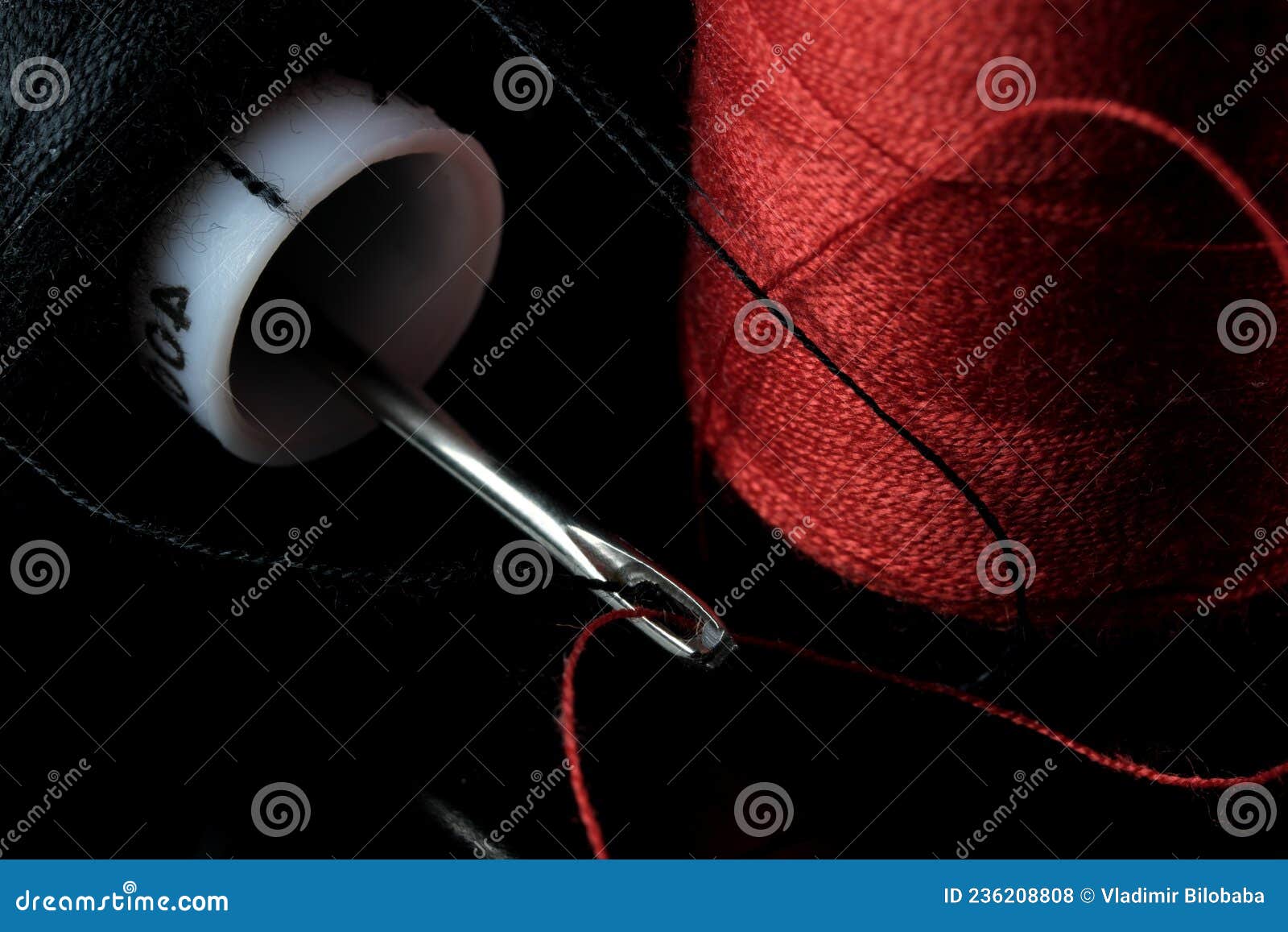 Spools of Red and Black Thread Stock Photo - Image of pattern, abstract ...