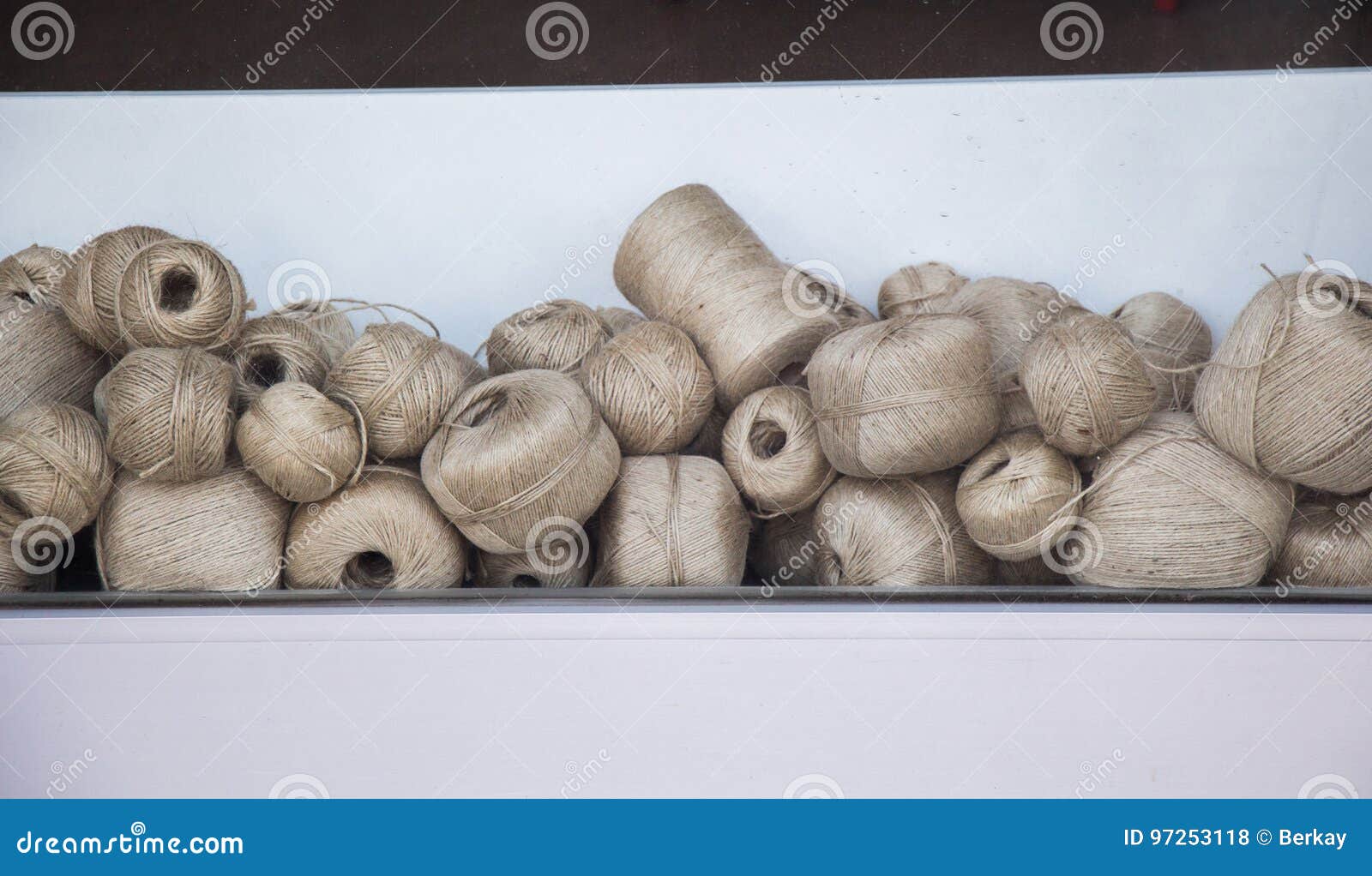 Spools or Rolls of Brown Color Linen String Stock Photo - Image of life ...