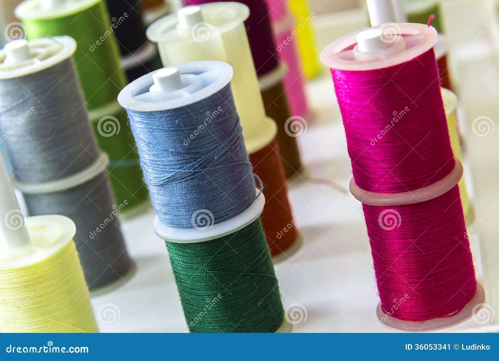 Spools of Sewing Thread of Different Colors Stock Image - Image of ...