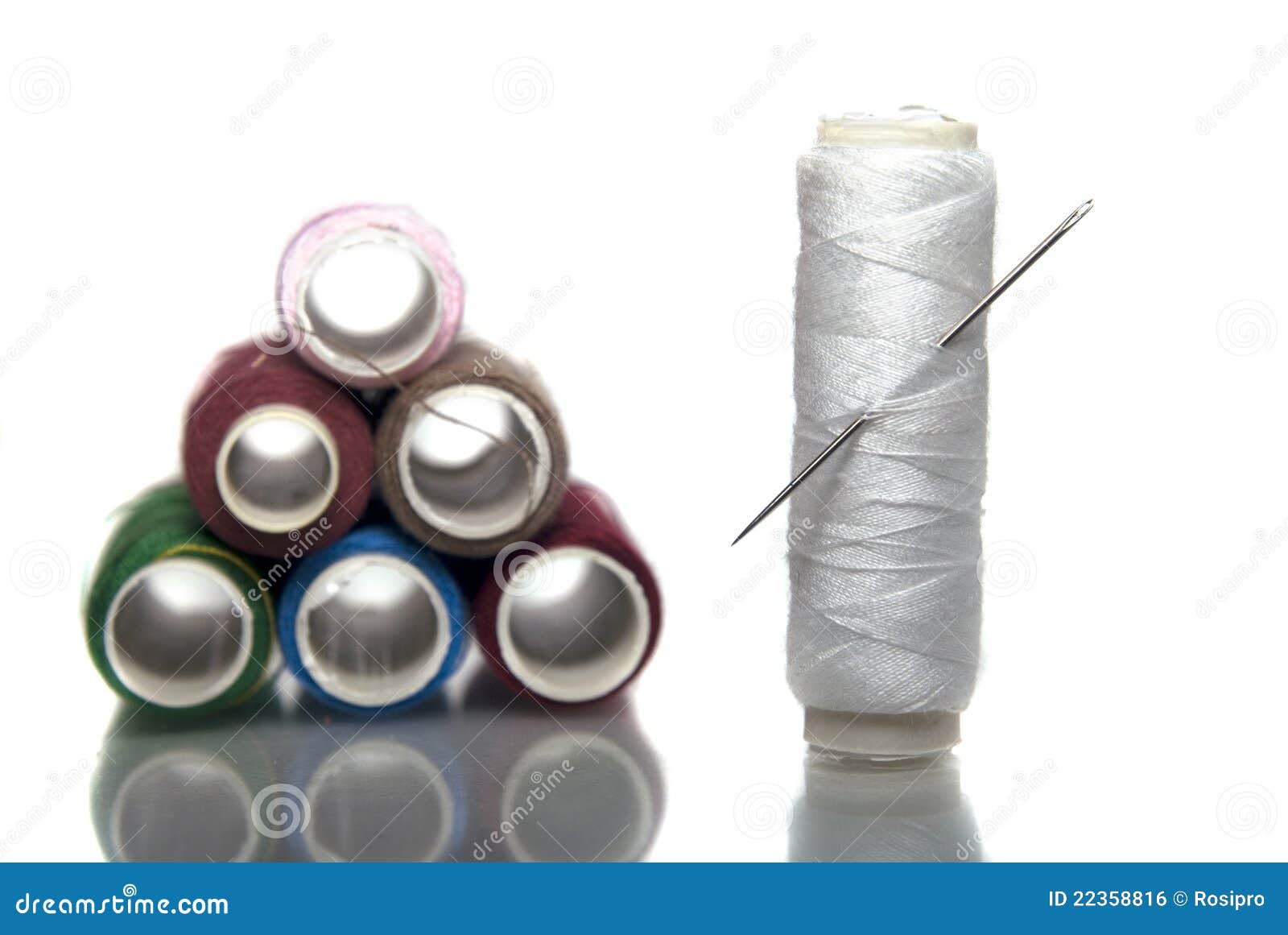 Spools of thread stock photo. Image of four, handicraft - 22358816