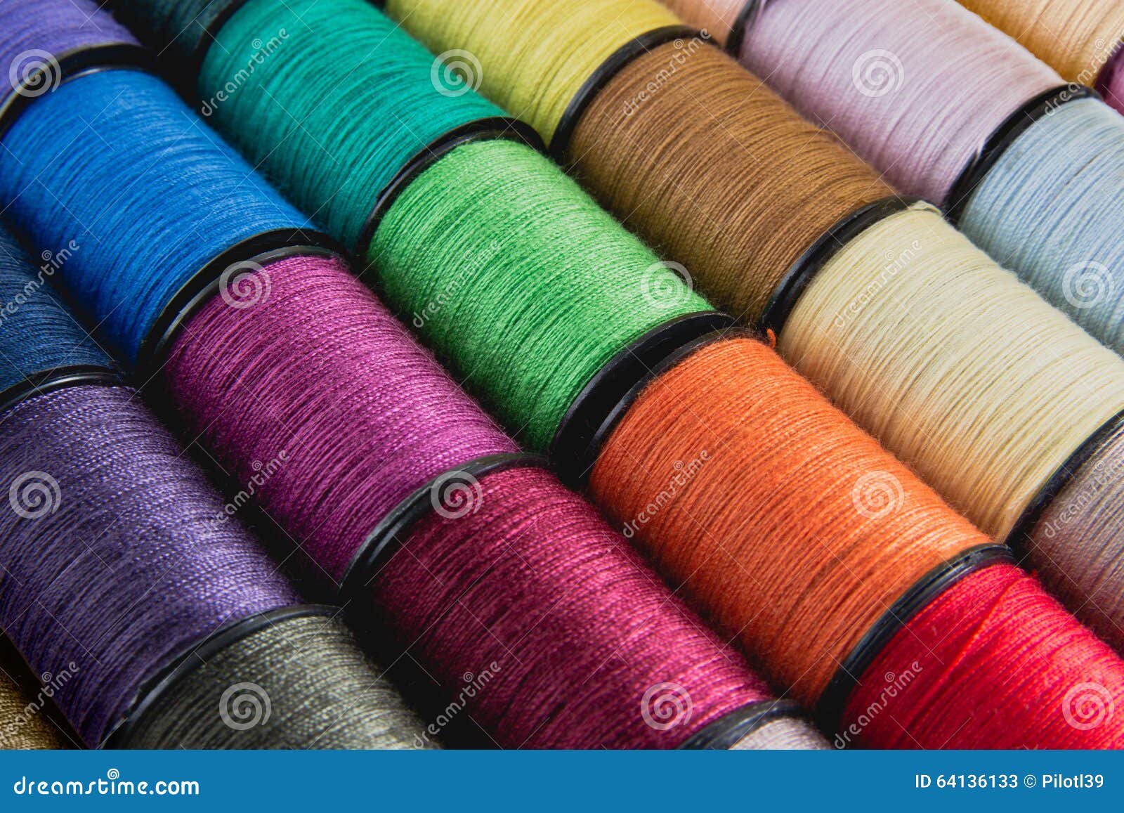 Spools of thread stock image. Image of blue, order, objects - 64136133