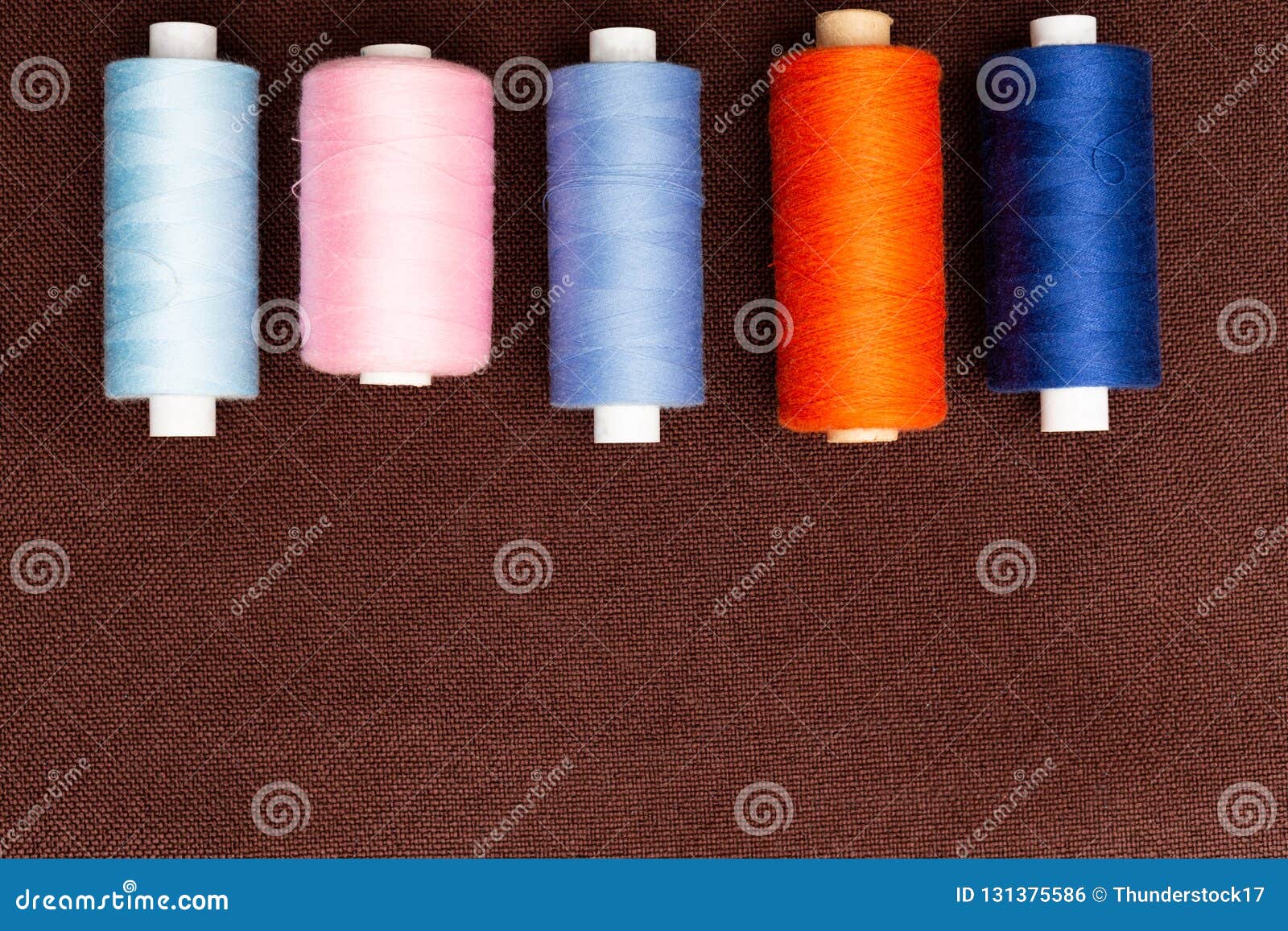 Spools of Thread with Copy Text Area Stock Photo - Image of bobbins ...