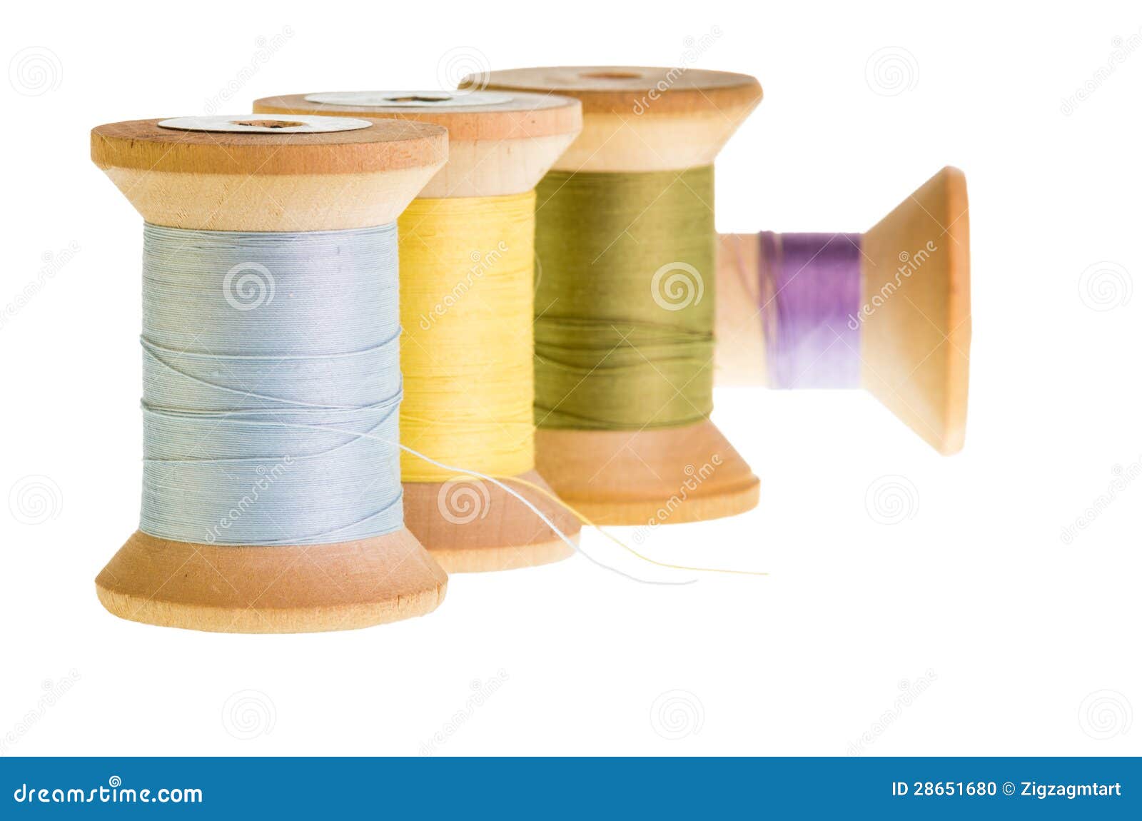 Spools of Thread Isolated on White Stock Photo - Image of skein, fiber ...