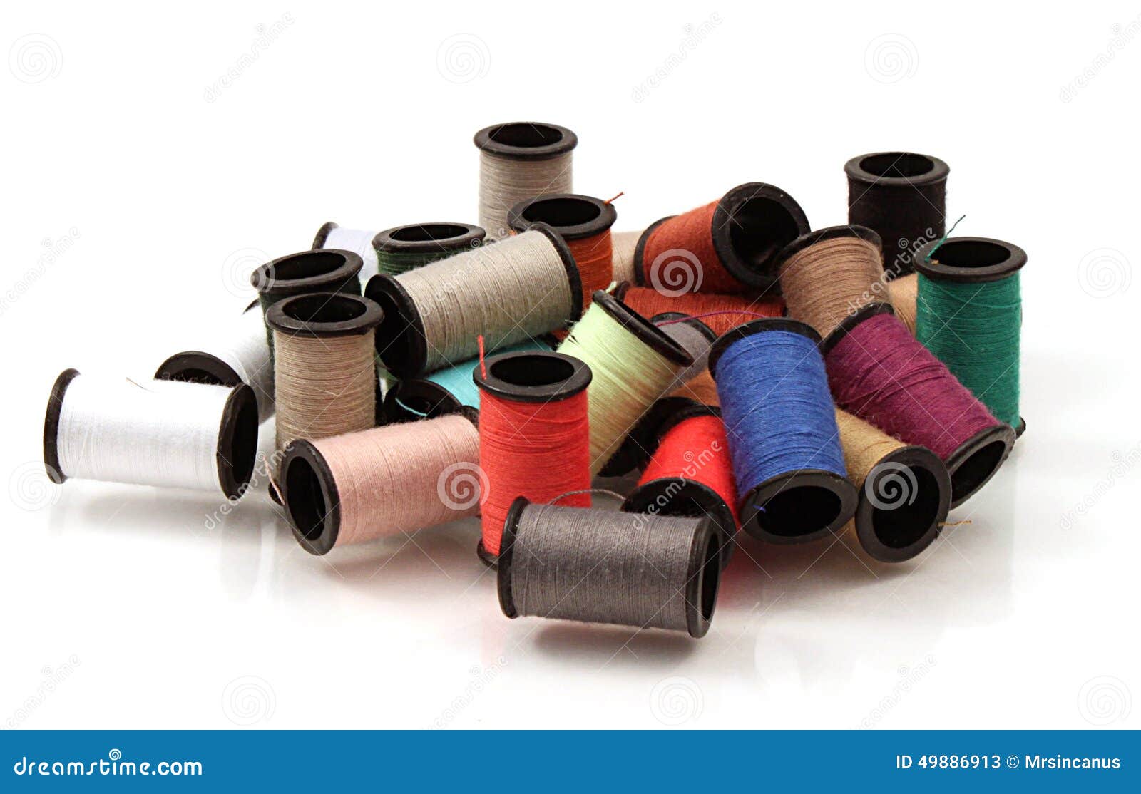Spools of Thread Pile stock image. Image of sewing, backgroud - 49886913