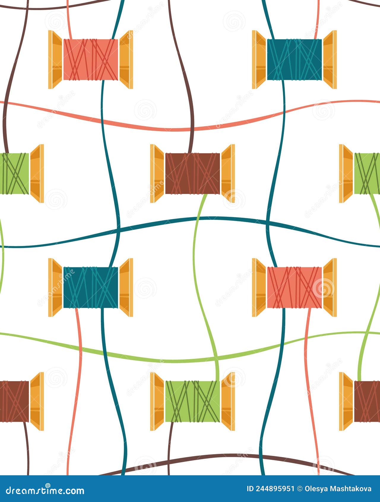 Thread Seamless Pattern. Soft Texture Background. Wavy Horisontal Lines ...