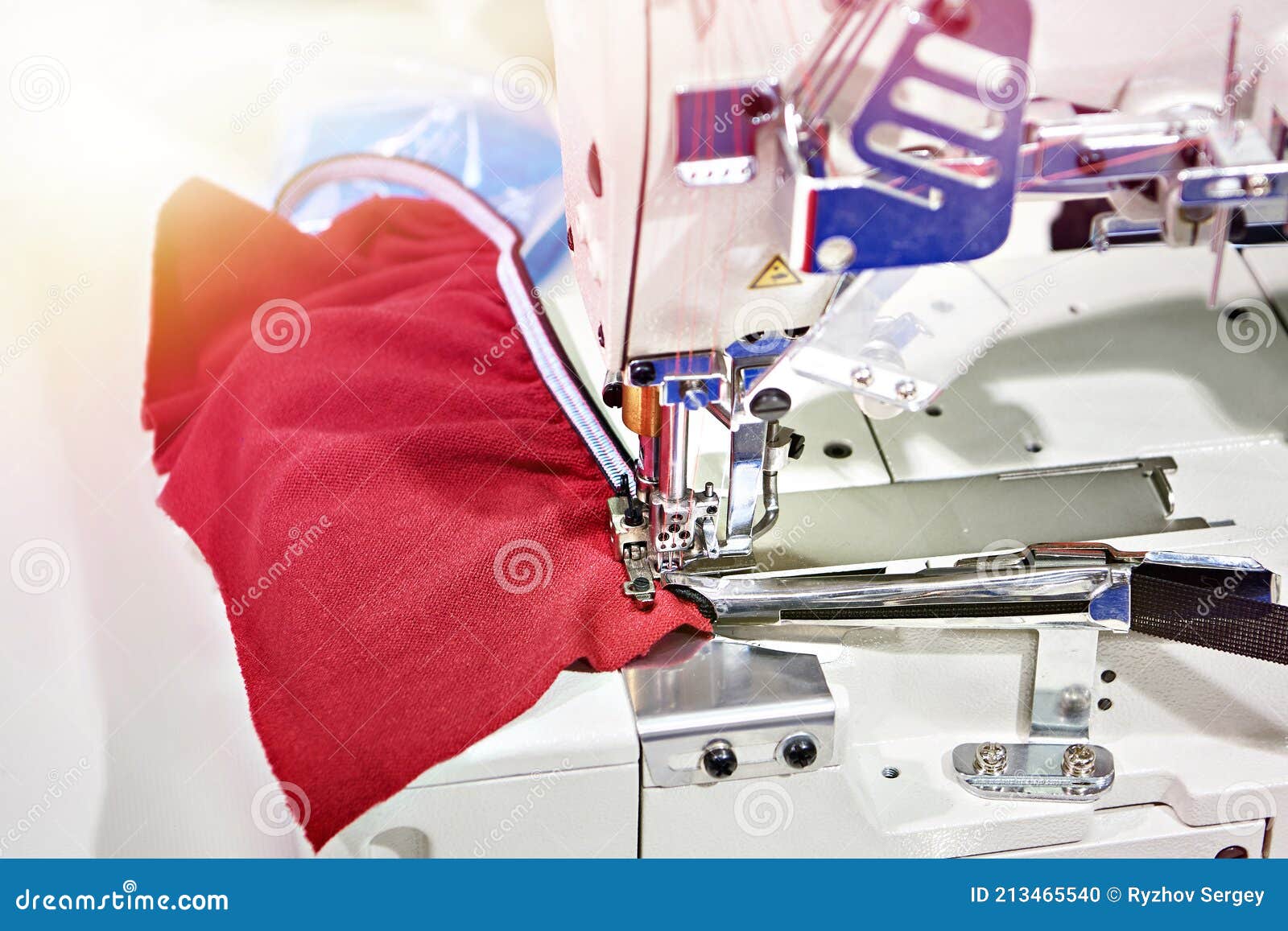Spools of Thread and Sewing Coverstitch Machine Stock Photo - Image of ...