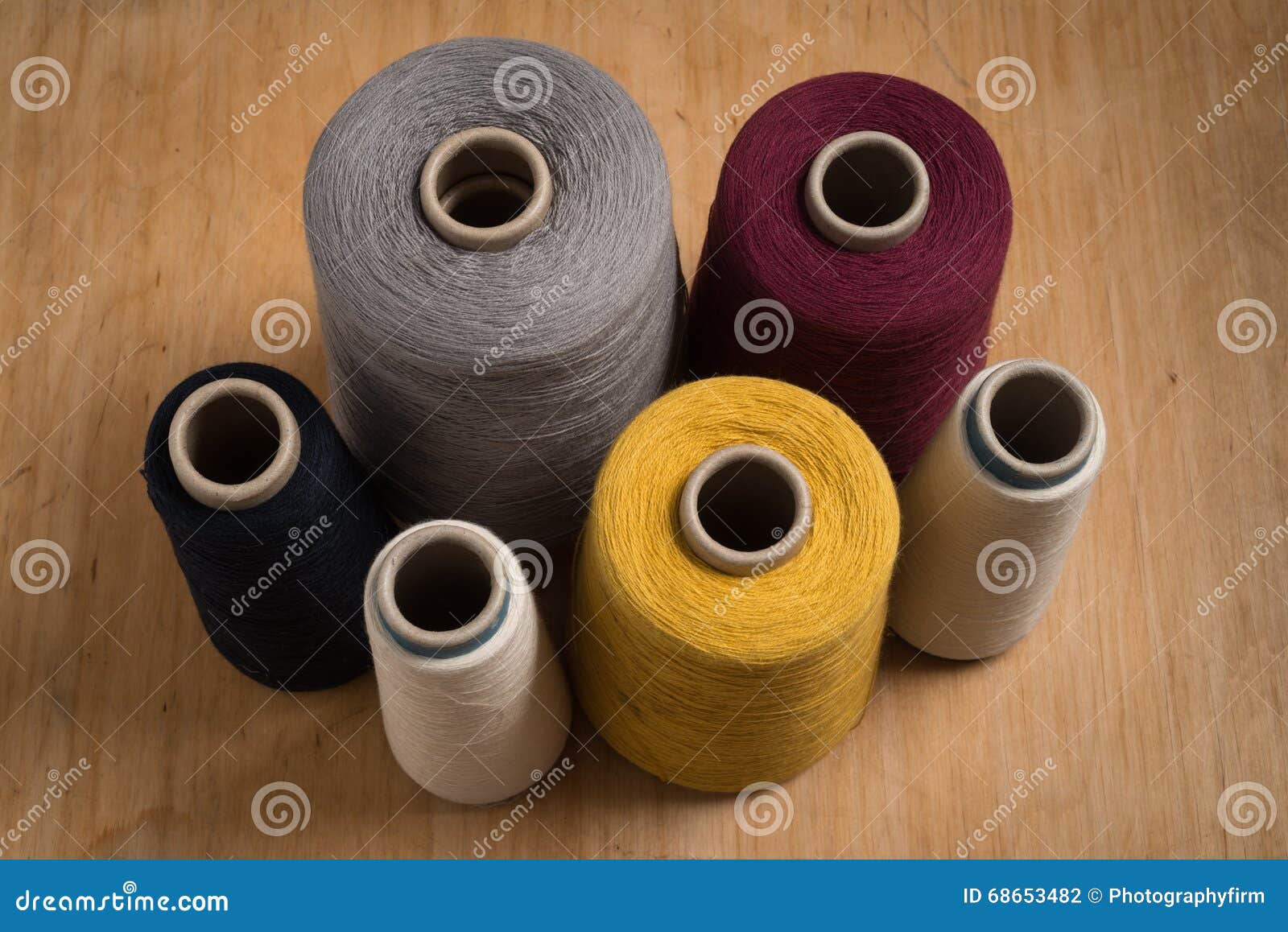 Spools of Thread Shot at High Angle Stock Photo - Image of embroidery ...