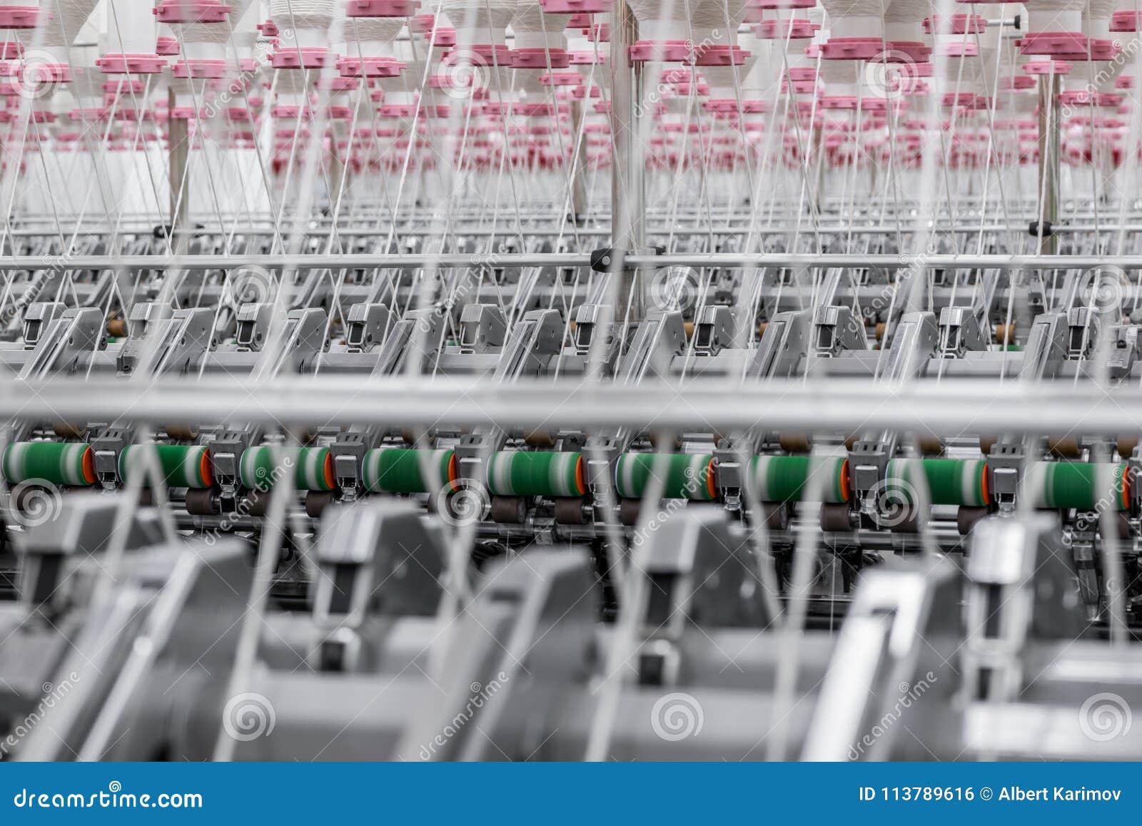Spools of Thread at a Textile Factory Stock Photo - Image of detail ...