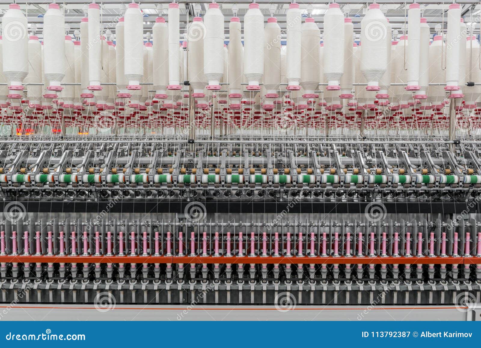 Spools of Thread at a Textile Factory Stock Image - Image of automation ...