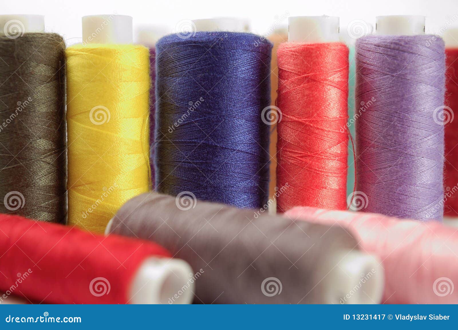 Spools of threads stock image. Image of brown, bobbin - 13231417
