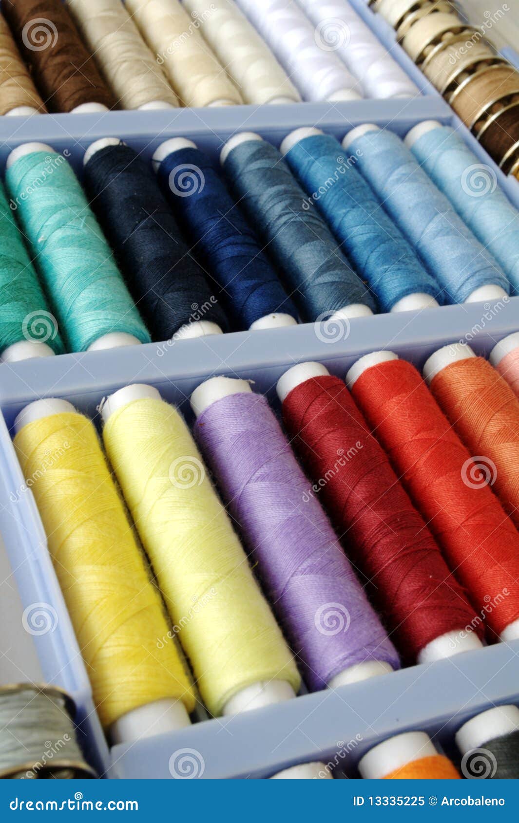 Spools of threads stock image. Image of colored, needle - 13335225