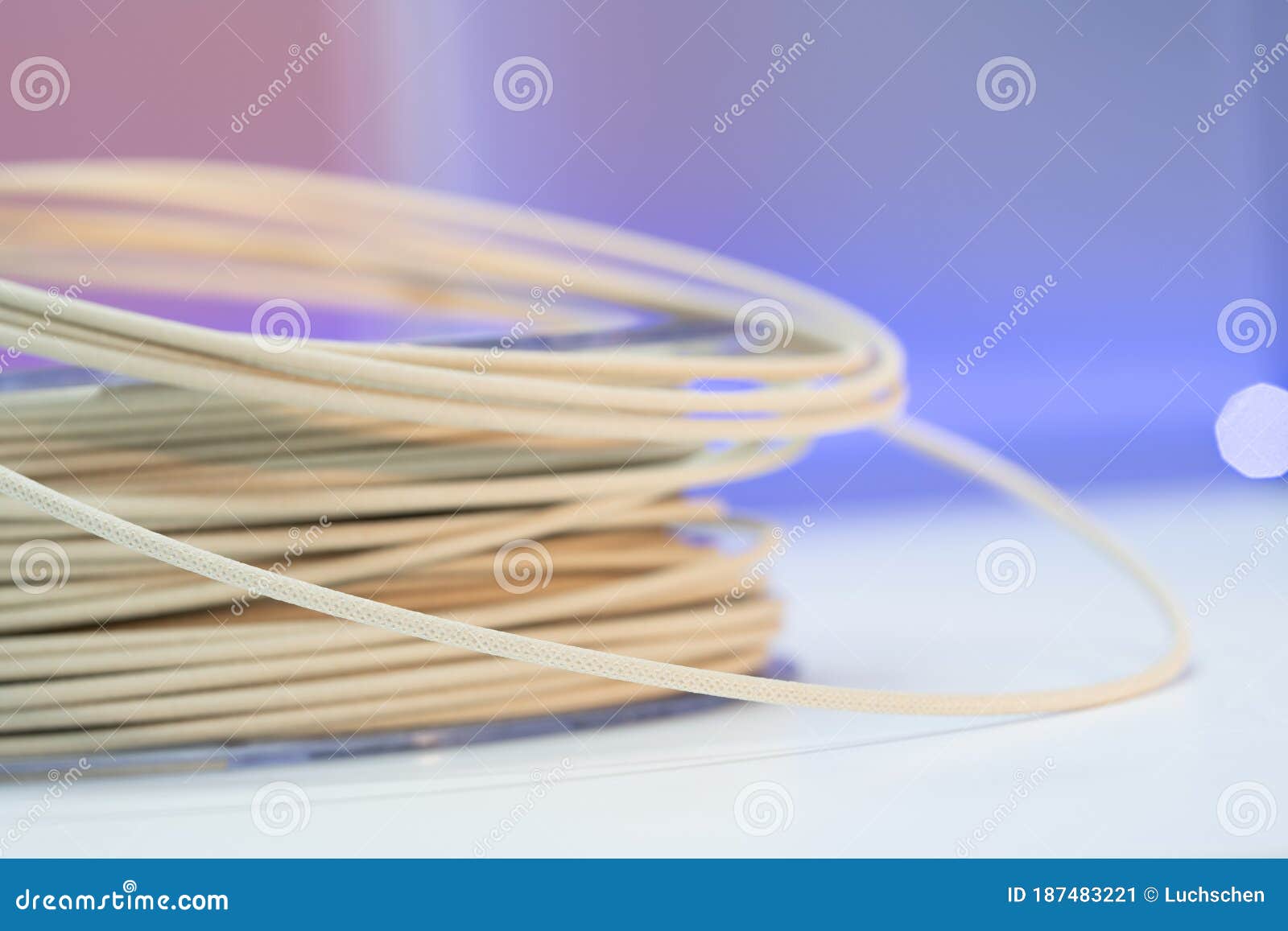 Spools of Plastic Filaments for 3D Printer Stock Image - Image of ...