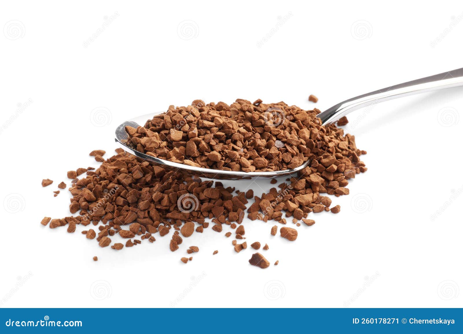 Spoon with Aromatic Instant Coffee Isolated on White Stock Image ...