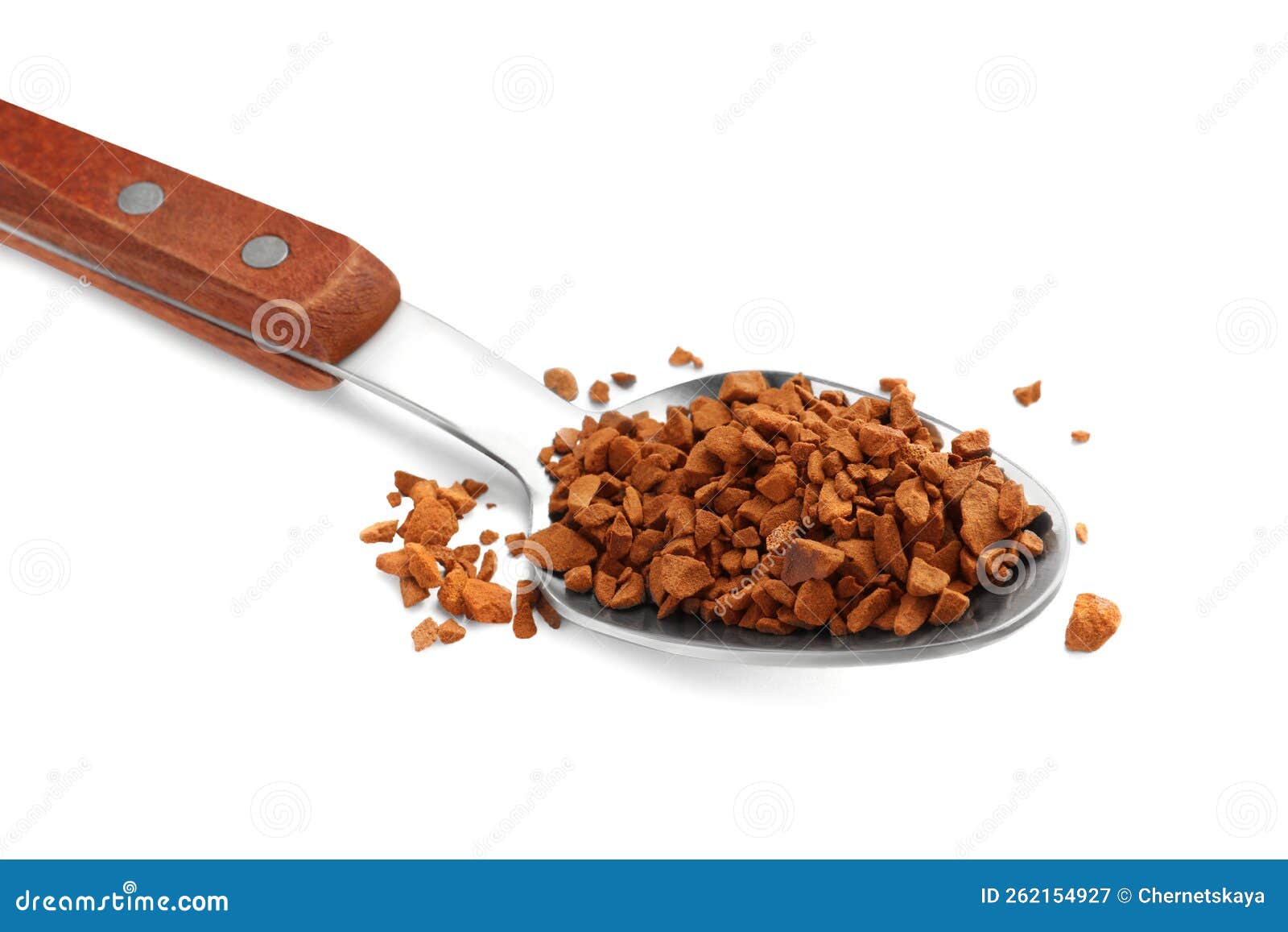 Spoon with Aromatic Instant Coffee Isolated on White Stock Image ...