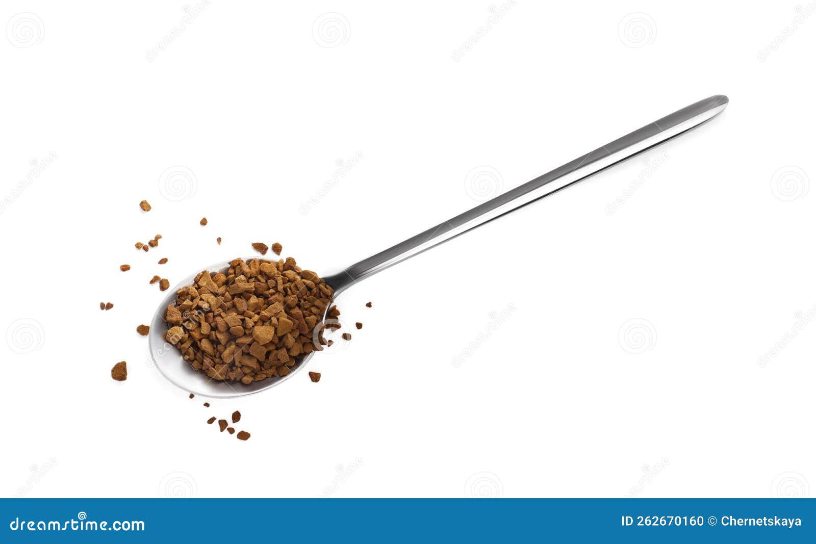 Spoon with Aromatic Instant Coffee Isolated on White Stock Photo ...