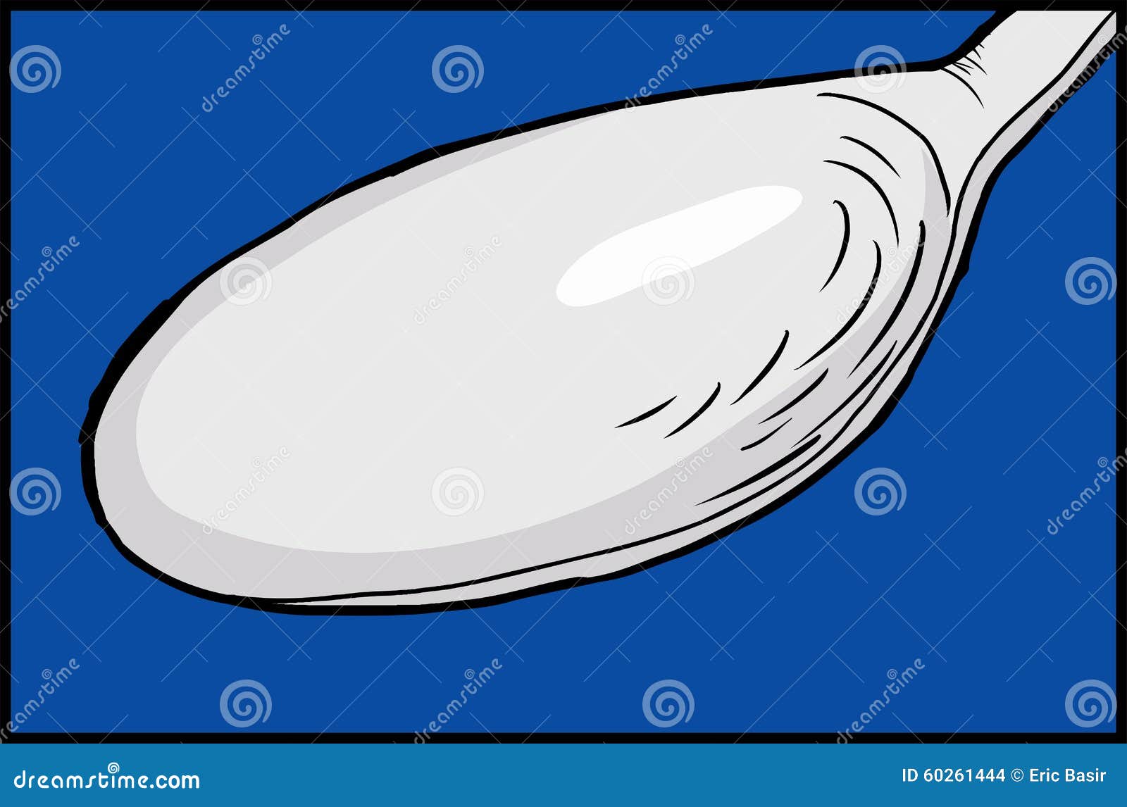 Spoon Close Up Over Blue stock illustration. Illustration of cartoon ...