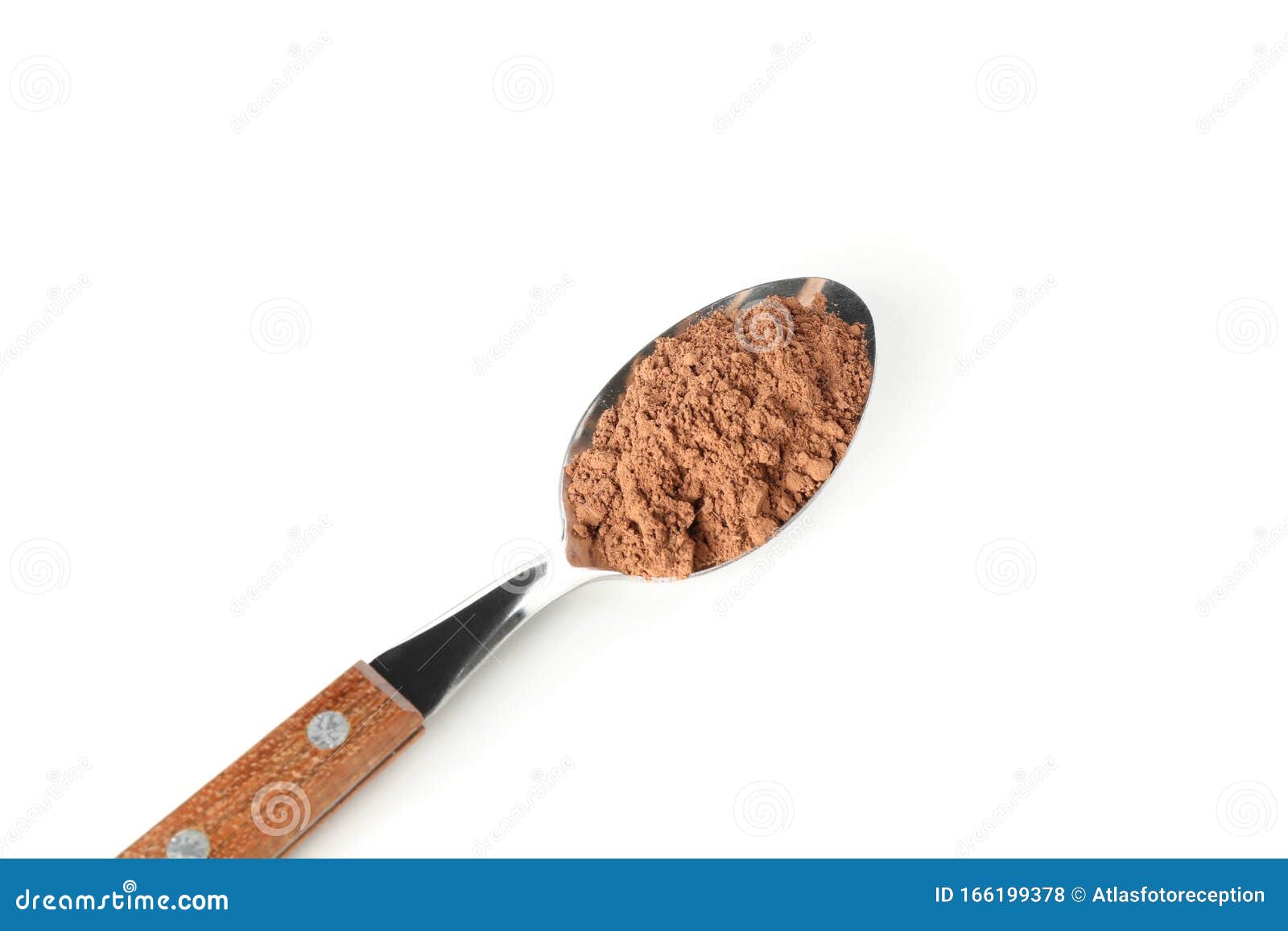 Spoon with Cocoa Powder Isolated on Background Stock Photo - Image of ...