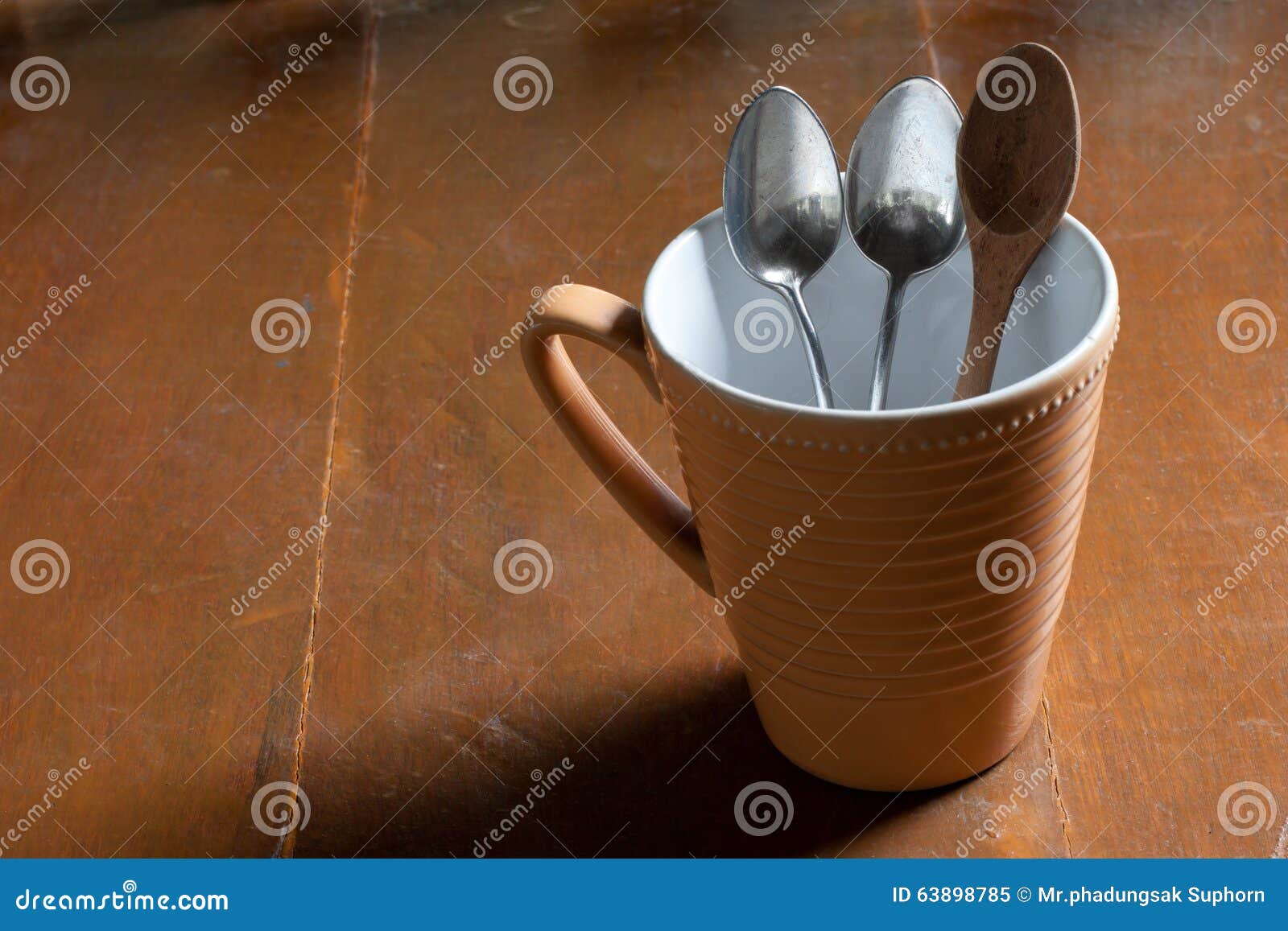 Spoon coffee mug stock image. Image of wood, food, cafe - 63898785