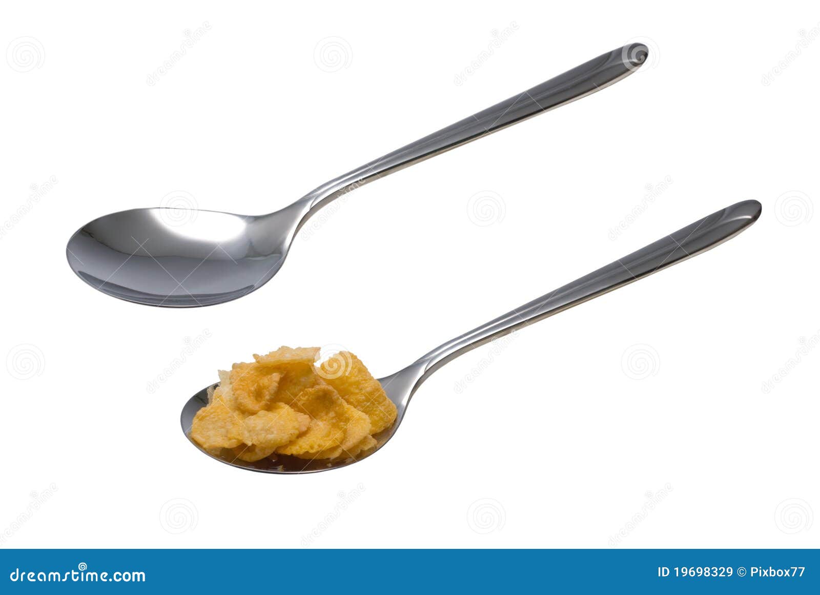 Spoon and corn flakes stock image. Image of cuisine, dietary - 19698329