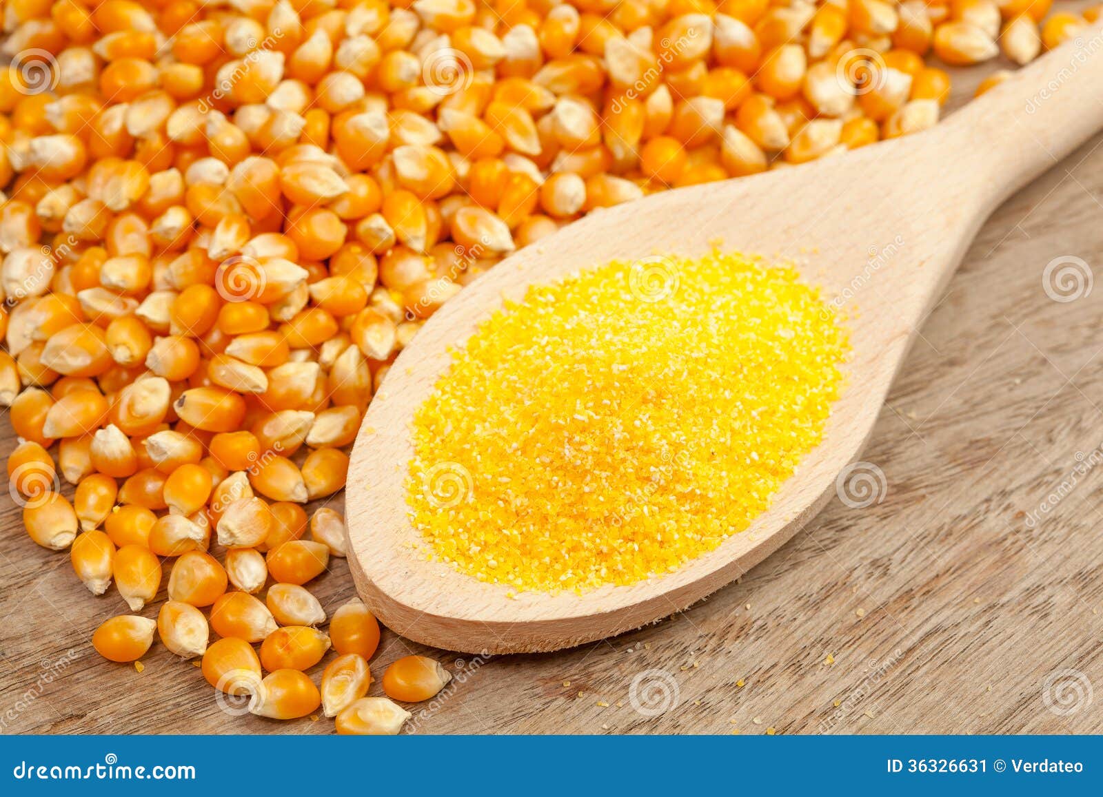 Spoon with corn meal stock image. Image of nutrition - 36326631