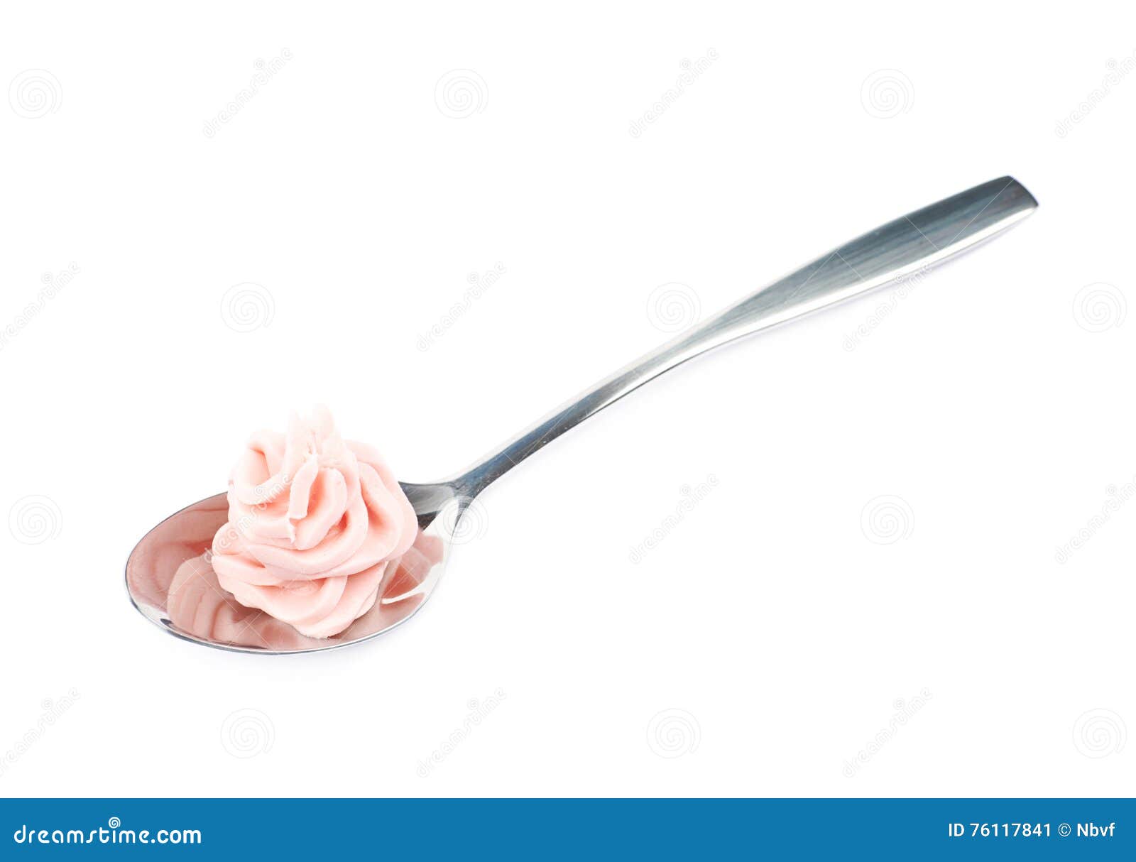 Spoon Filled with Frosting Cream Isolated Stock Image - Image of flavor ...