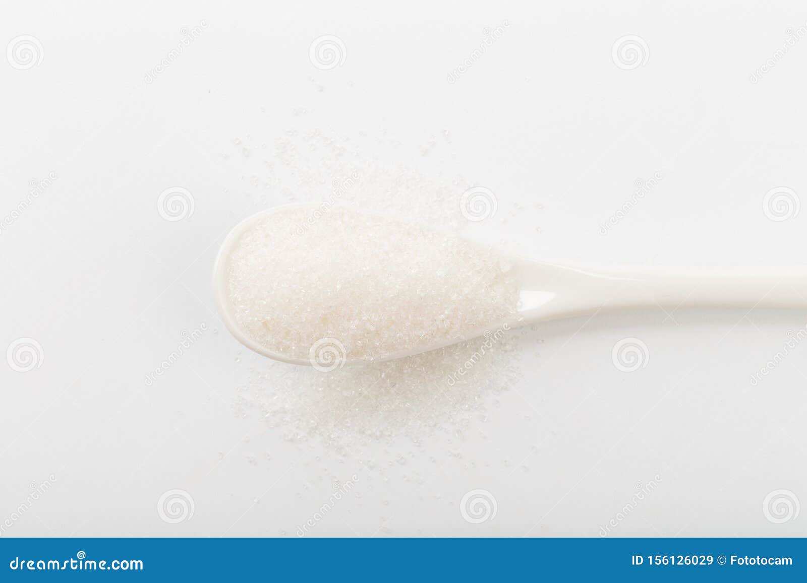 Spoon Of Fine Granulated Sugar Isolated On White - Image Royalty-Free ...