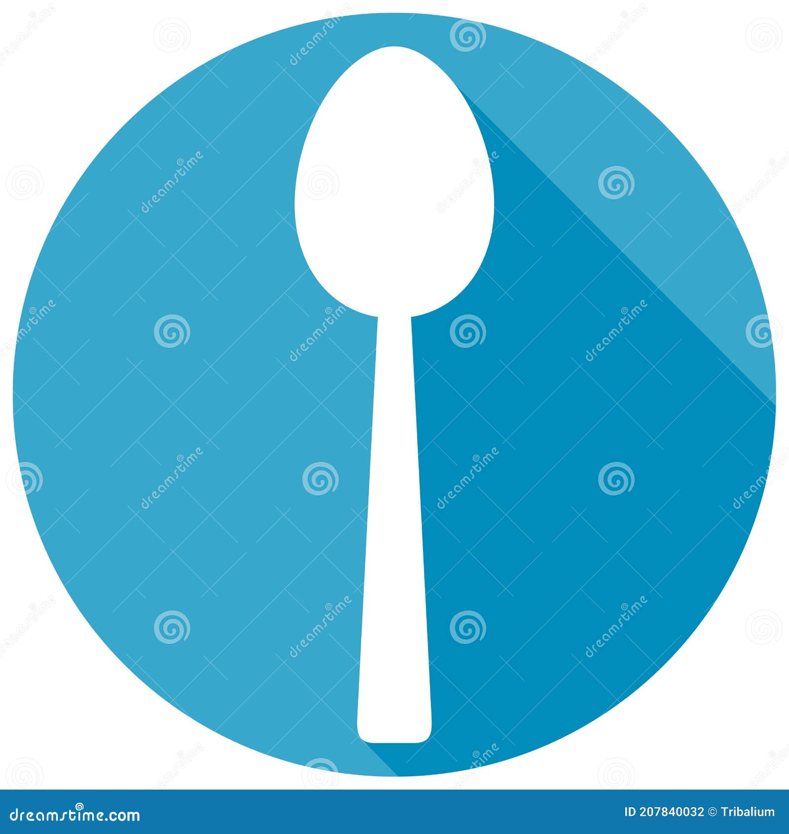 Spoon flat icon design stock vector. Illustration of cafe - 207840032