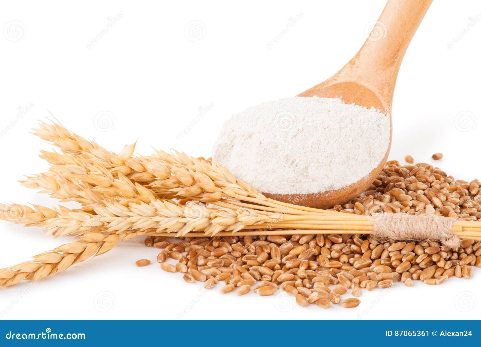 Spoon Flour and Wheat Grain Stock Image - Image of organic, wheat: 87065361