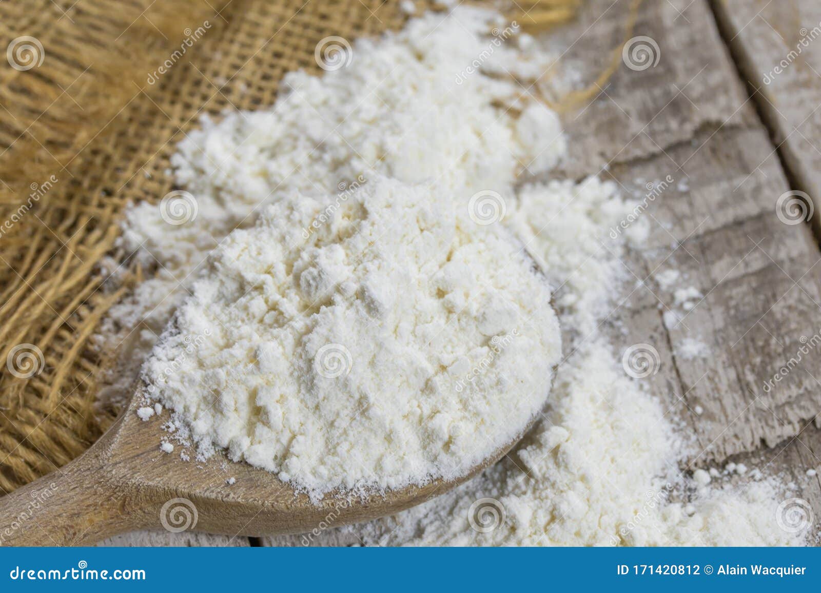 Spoon of flour stock photo. Image of table, bread, bakery - 171420812