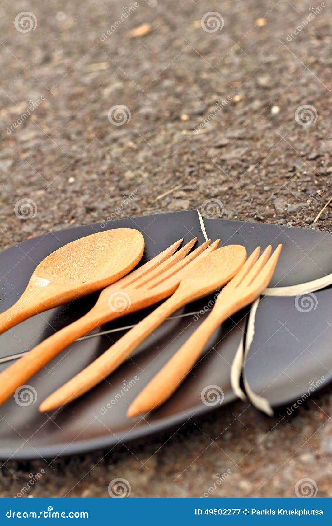 Spoon and Fork on a Crack Black Plate. Stock Image - Image of concept ...