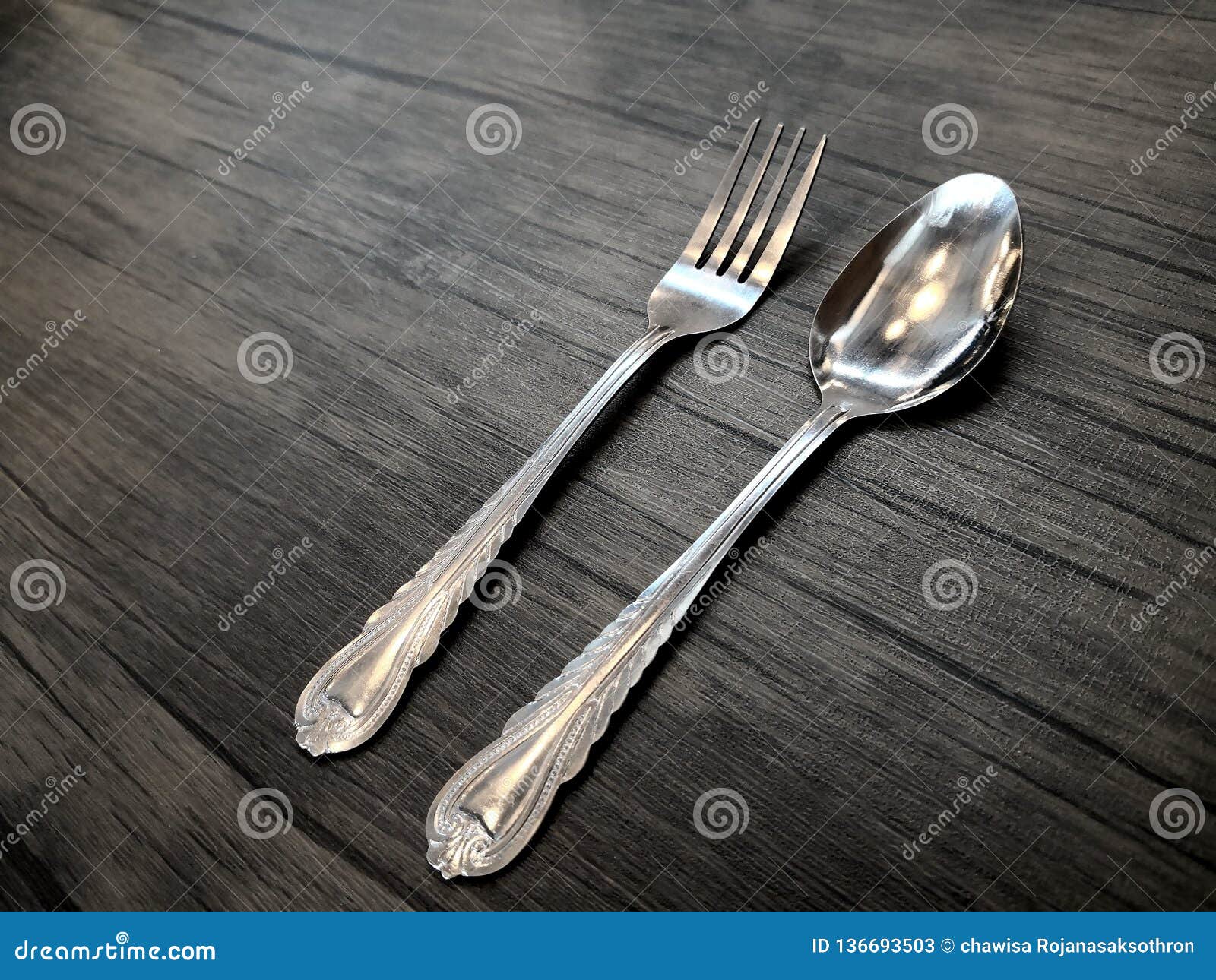 Spoon and fork stock image. Image of classic, spoon - 136693503