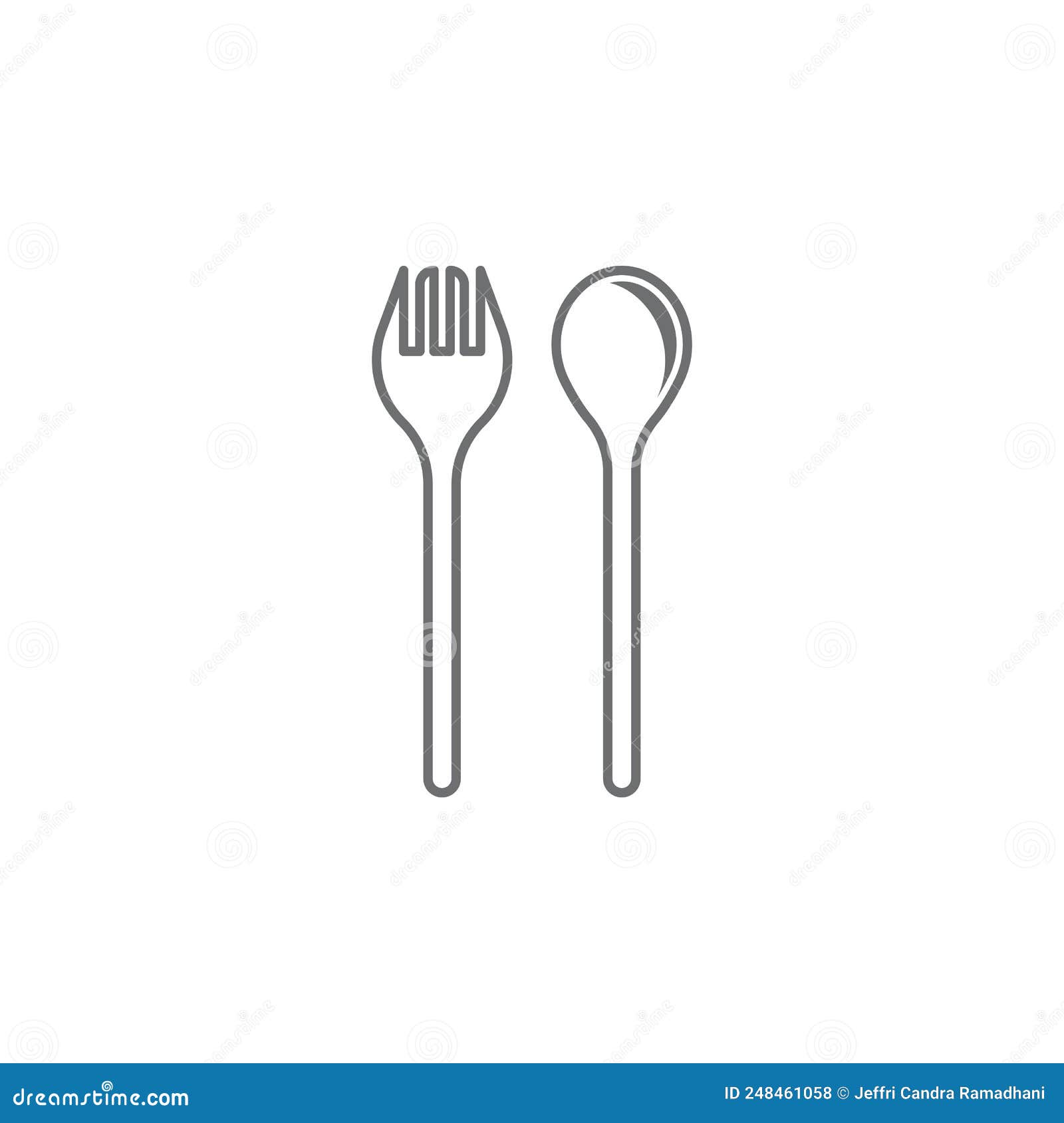 Spoon and Fork Icon Symbol Vector Stock Vector - Illustration of ...