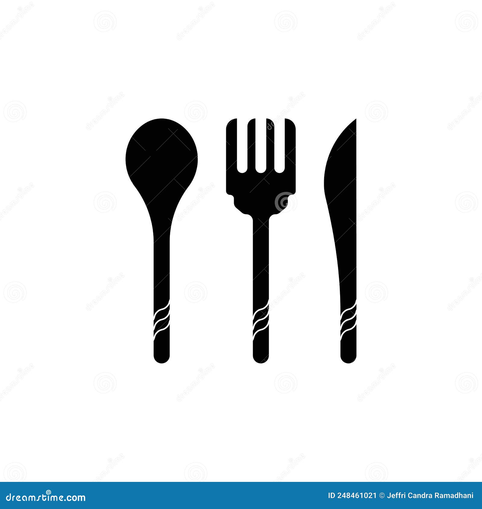 Spoon and Fork Icon Symbol Vector Stock Vector - Illustration of ...