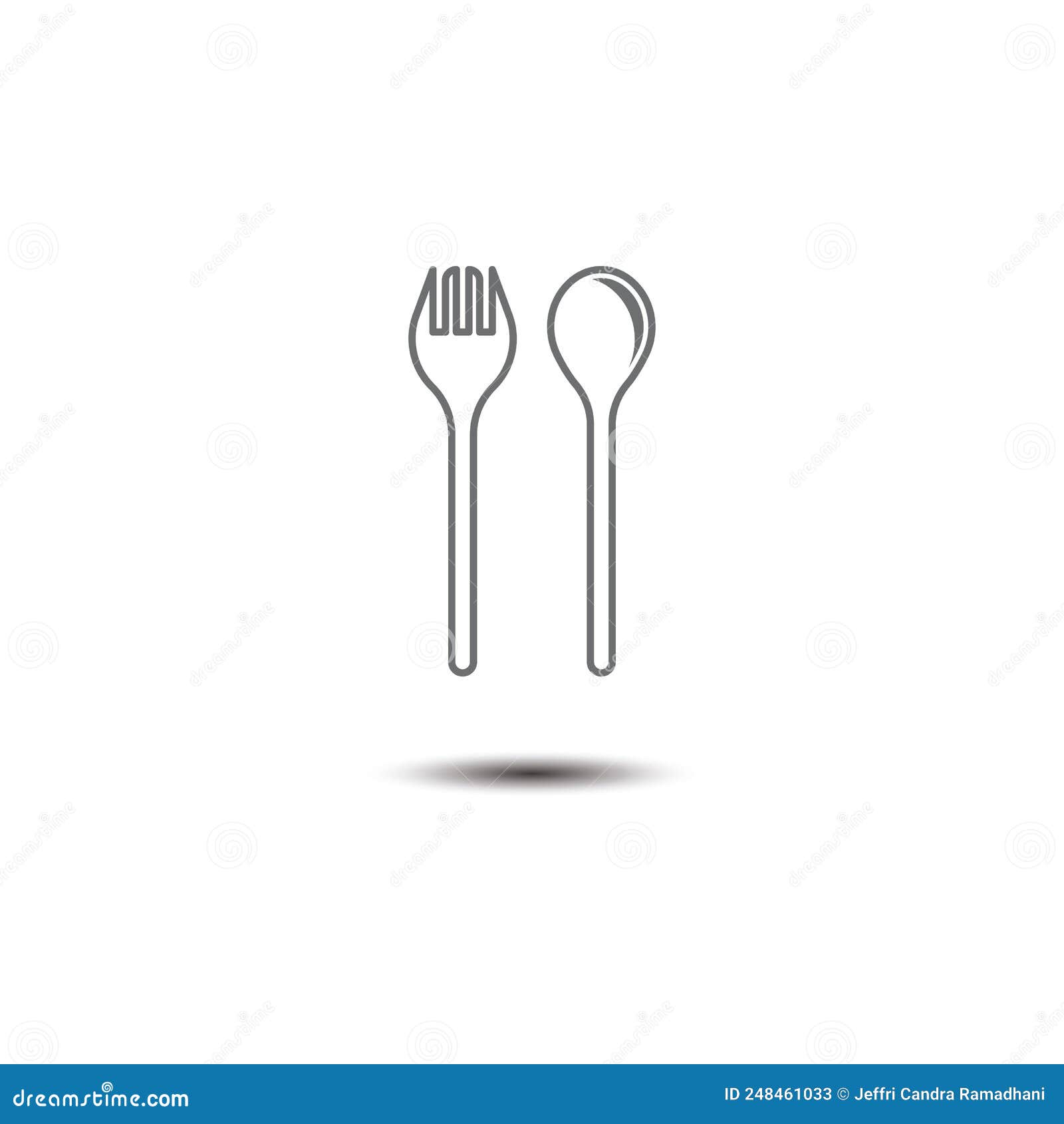 Spoon and Fork Icon Symbol Vector Stock Vector - Illustration of line ...
