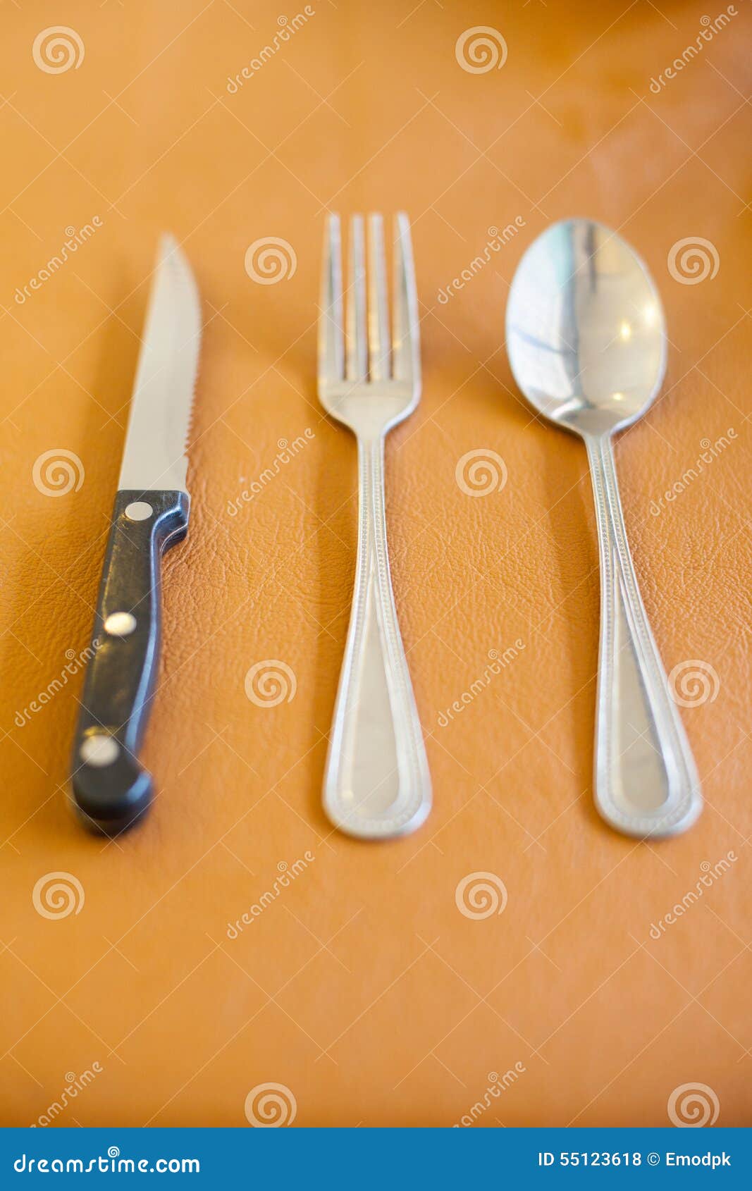 Spoon Fork and Knife for Eat Food on the Table Stock Photo - Image of ...