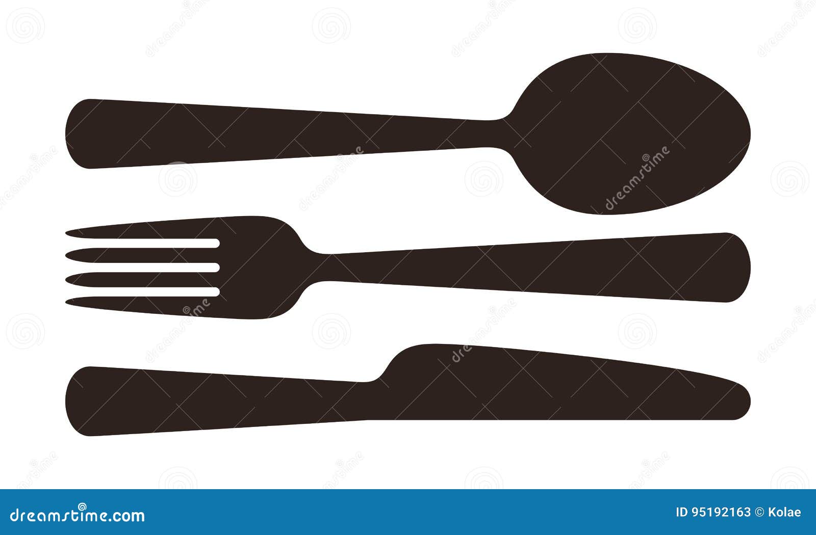 Spoon, fork and knife sign stock vector. Illustration of objects - 95192163