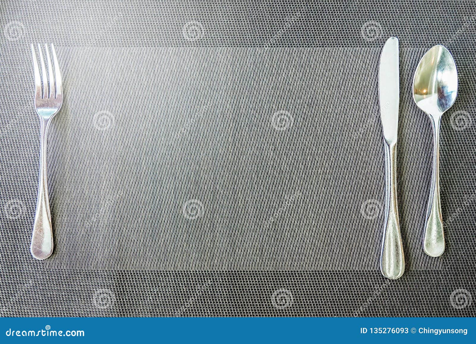 Spoon Fork and Knife on Table,Top View Stock Image - Image of lunch ...