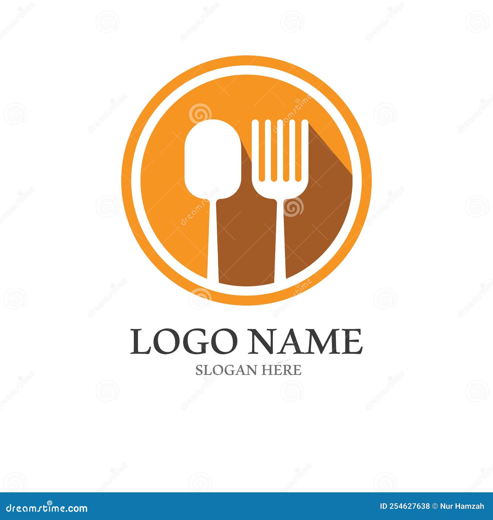 Spoon and Fork Logo with Vector Shape Template Stock Vector ...