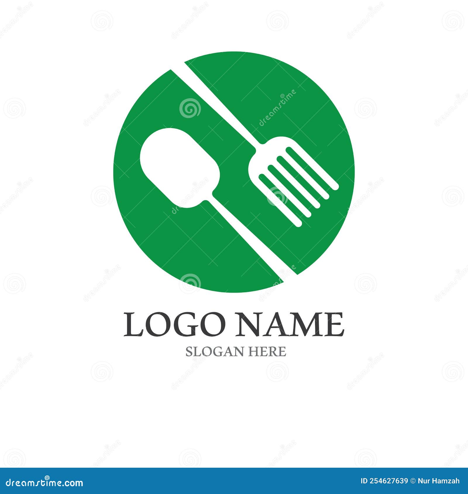 Spoon and Fork Logo with Vector Shape Template Stock Vector ...