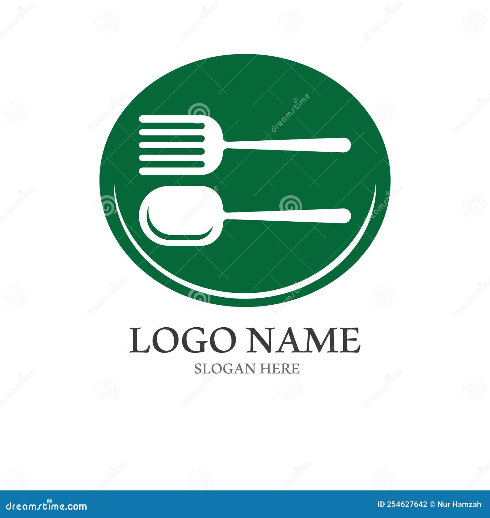 Spoon and Fork Logo with Vector Shape Template Stock Vector ...