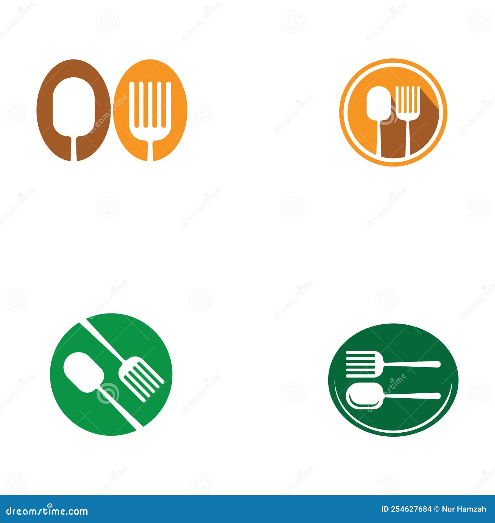 Spoon and Fork Logo with Vector Shape Template Stock Vector ...