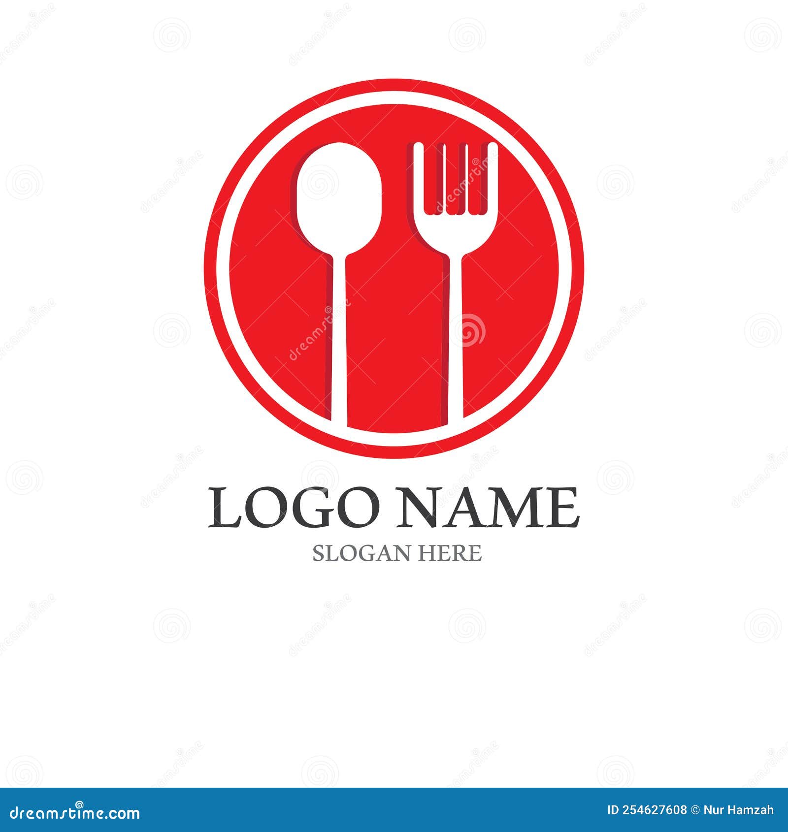 Spoon and Fork Logo with Vector Shape Template Stock Vector ...