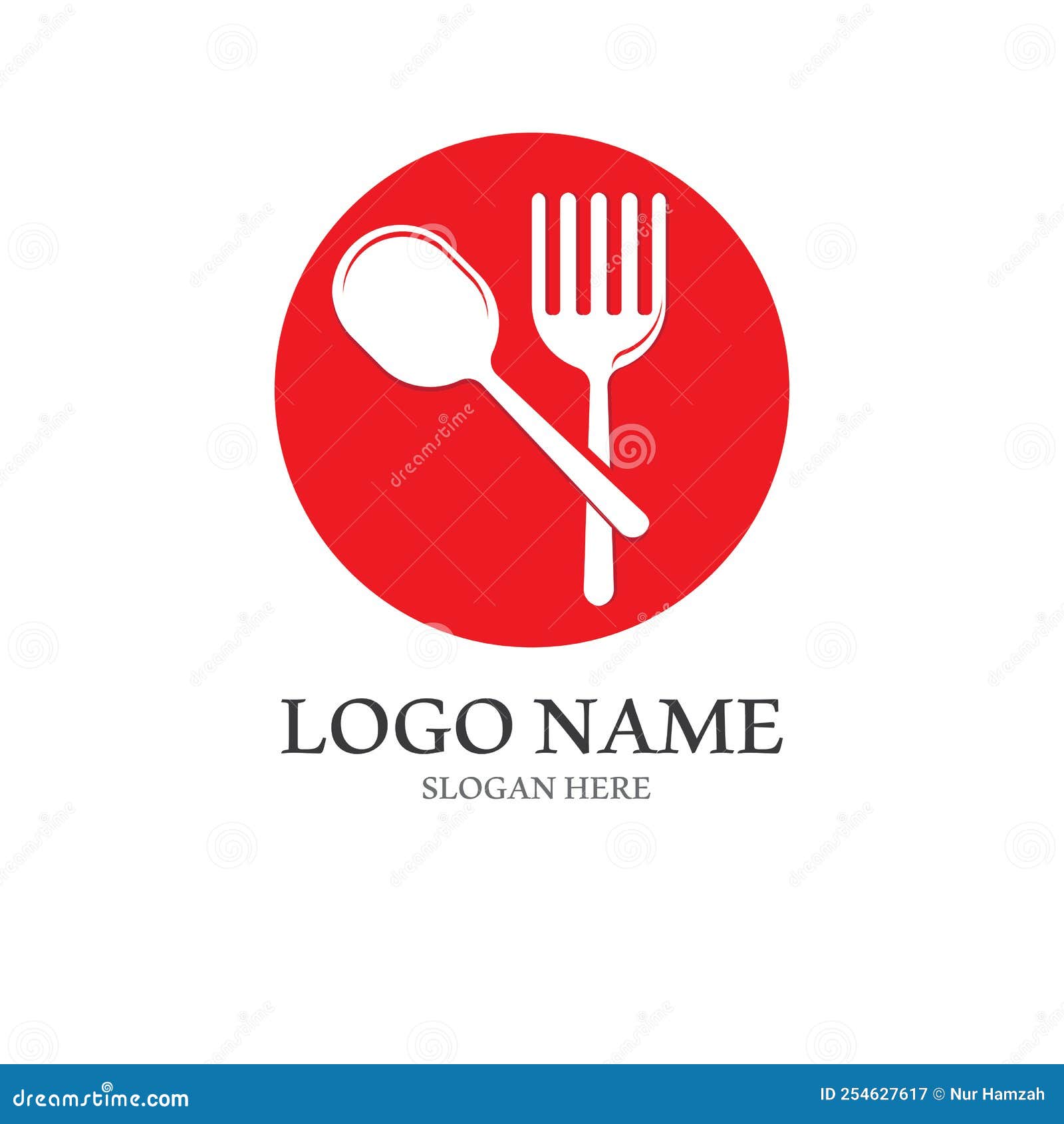 Spoon and Fork Logo with Vector Shape Template Stock Vector ...