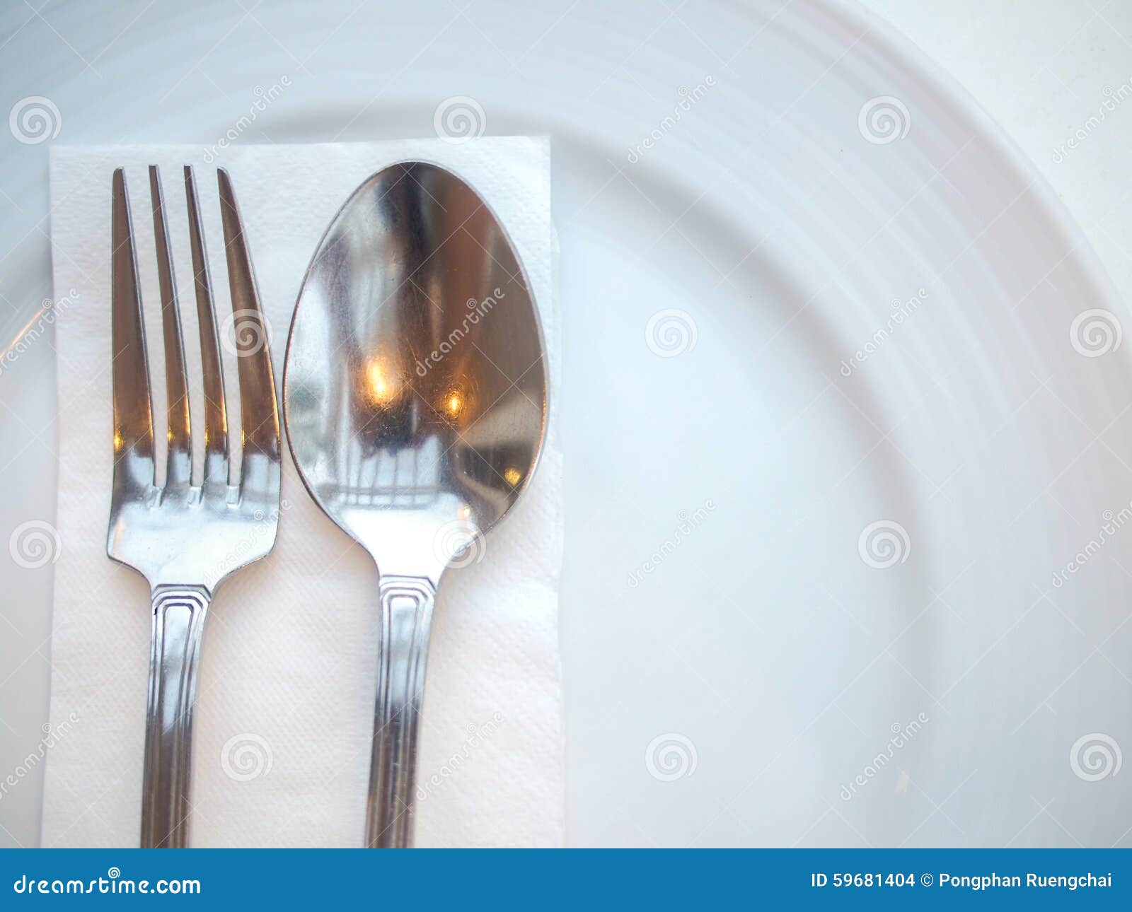 Spoon and fork stock photo. Image of service, breakfast - 59681404