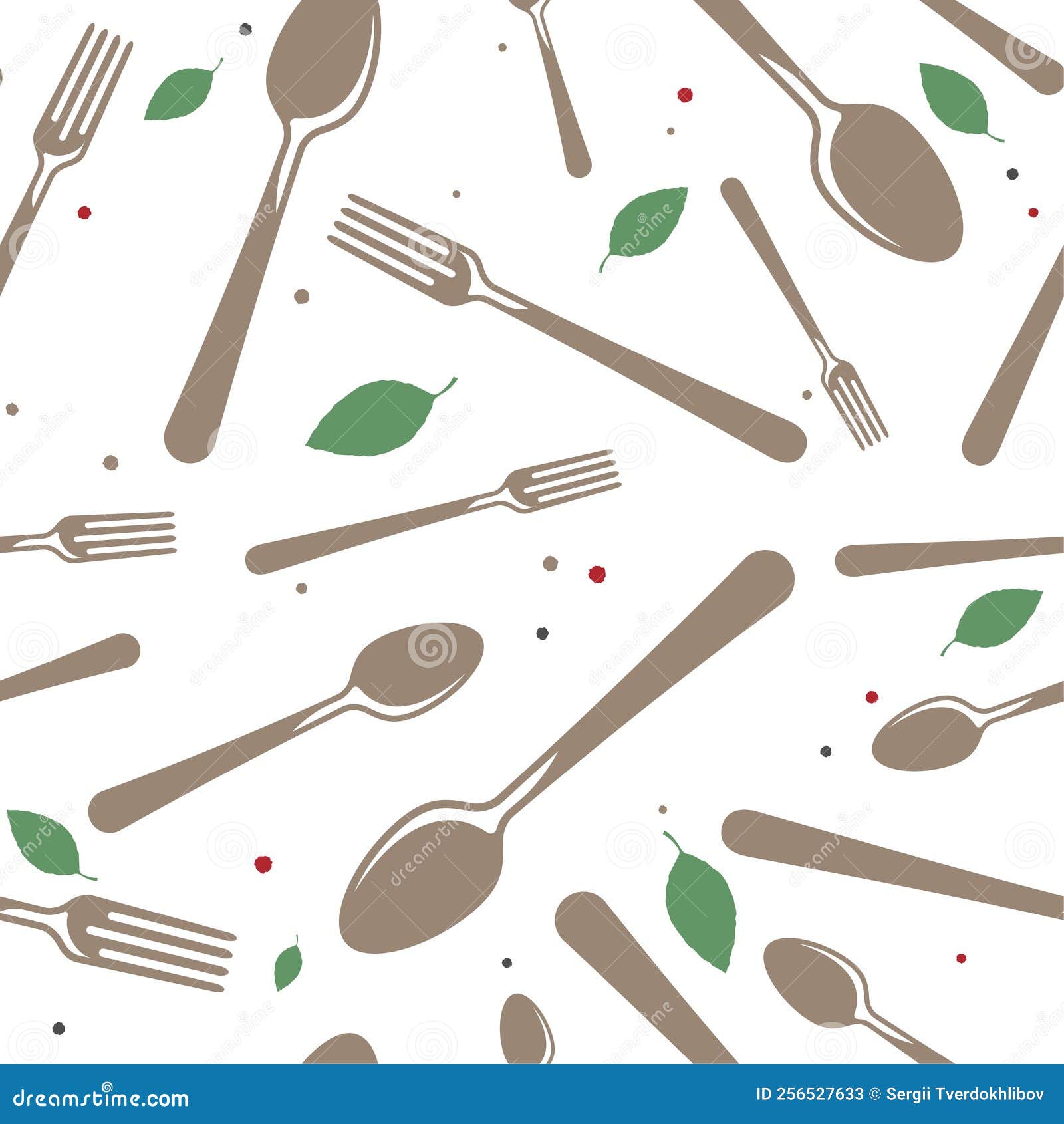 Spoon and Fork Seamless Pastel Pattern for Menu Stock Vector ...