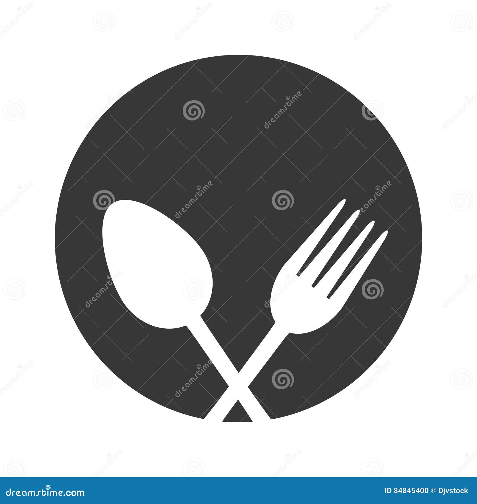 Spoon and Fork Utensil Kitchen Label Stock Illustration - Illustration ...
